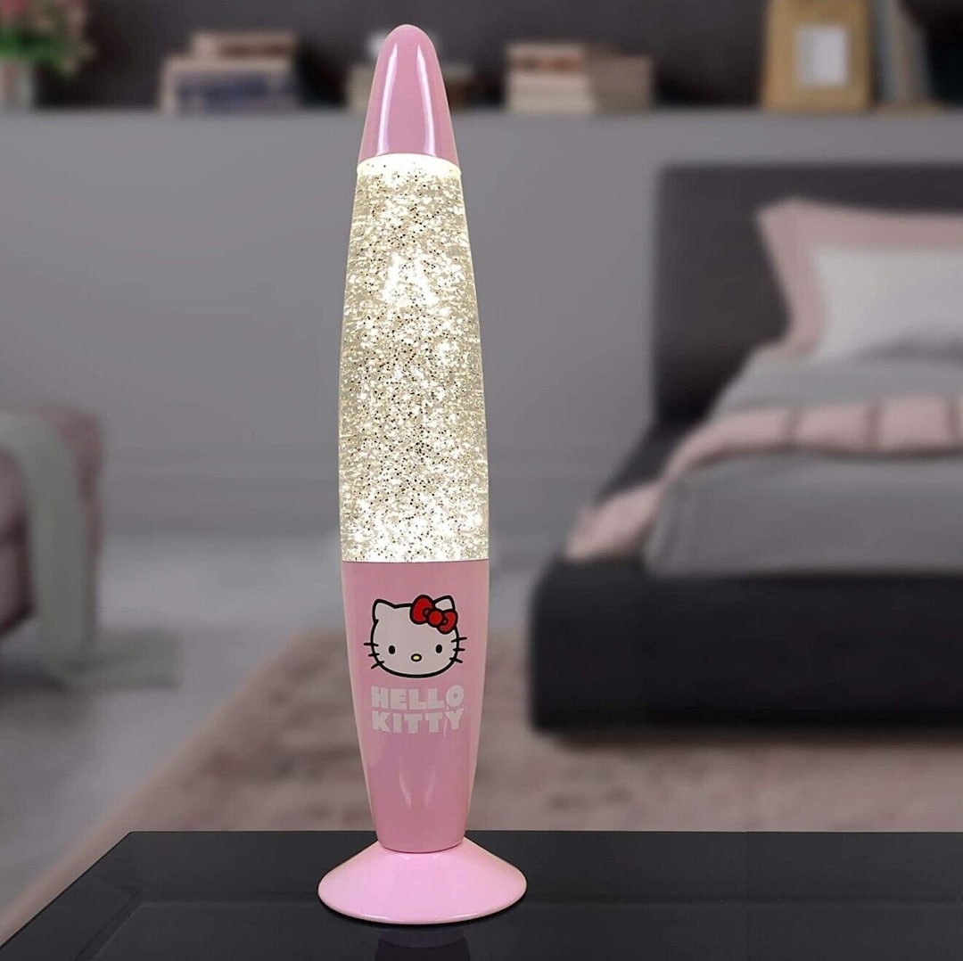 Hello Kitty Pink Glitter Glow Lava Lamp Light Sparkles Motion - Etsy