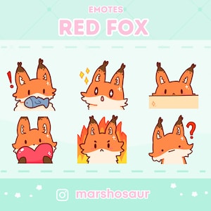 Red Fox Emote Bundle | Cute Emotes for Twitch Streamers, Discord, Kick ...