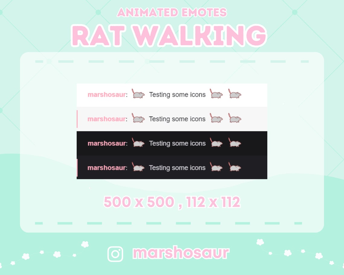 Rat Animated Emote Walking | Cute Emotes for Twitch Streamers, Discord ...