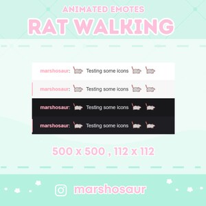 Rat Animated Emote Walking | Cute Emotes for Twitch Streamers, Discord ...