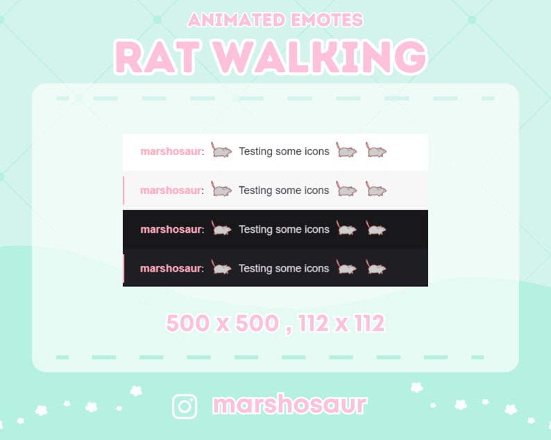 Rat Animated Emote Walking | Cute Emotes for Twitch Streamers, Discord ...