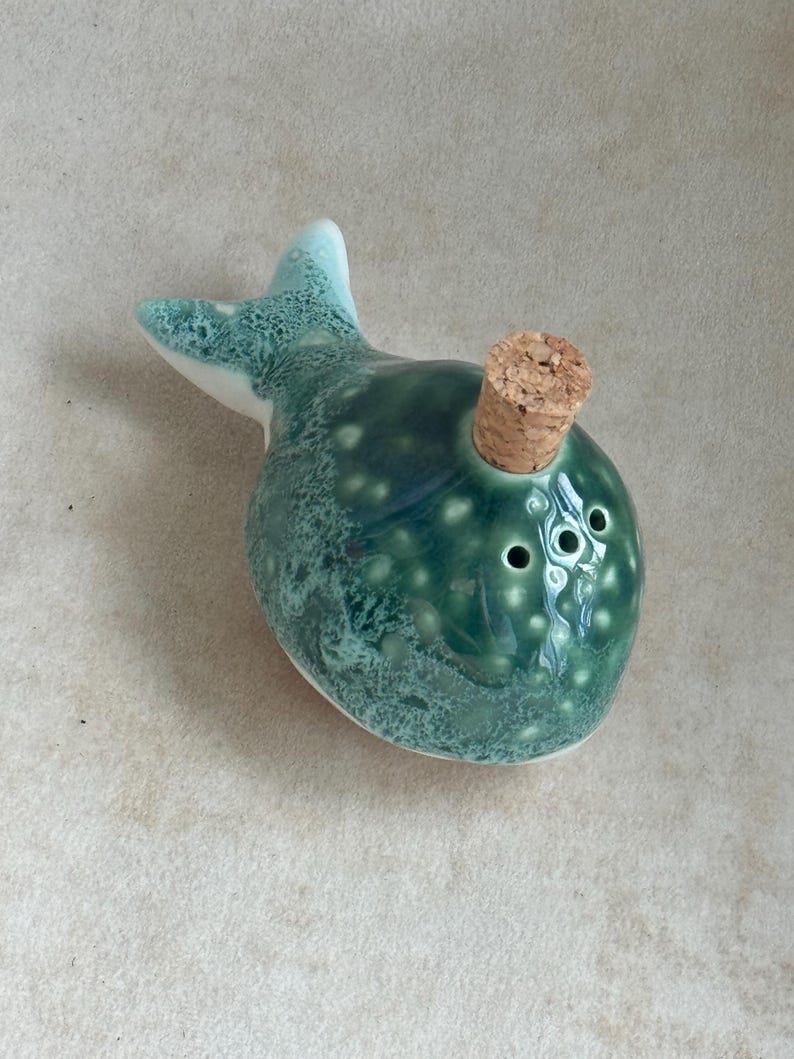 Handmade Ceramic Whale Salt Shaker: Ocean Kitchen Decor - Etsy