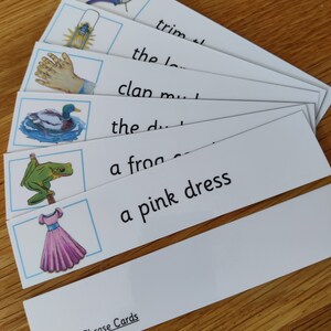 Montessori Early Reading Materials, Pink and Blue Phrase and Sentence ...