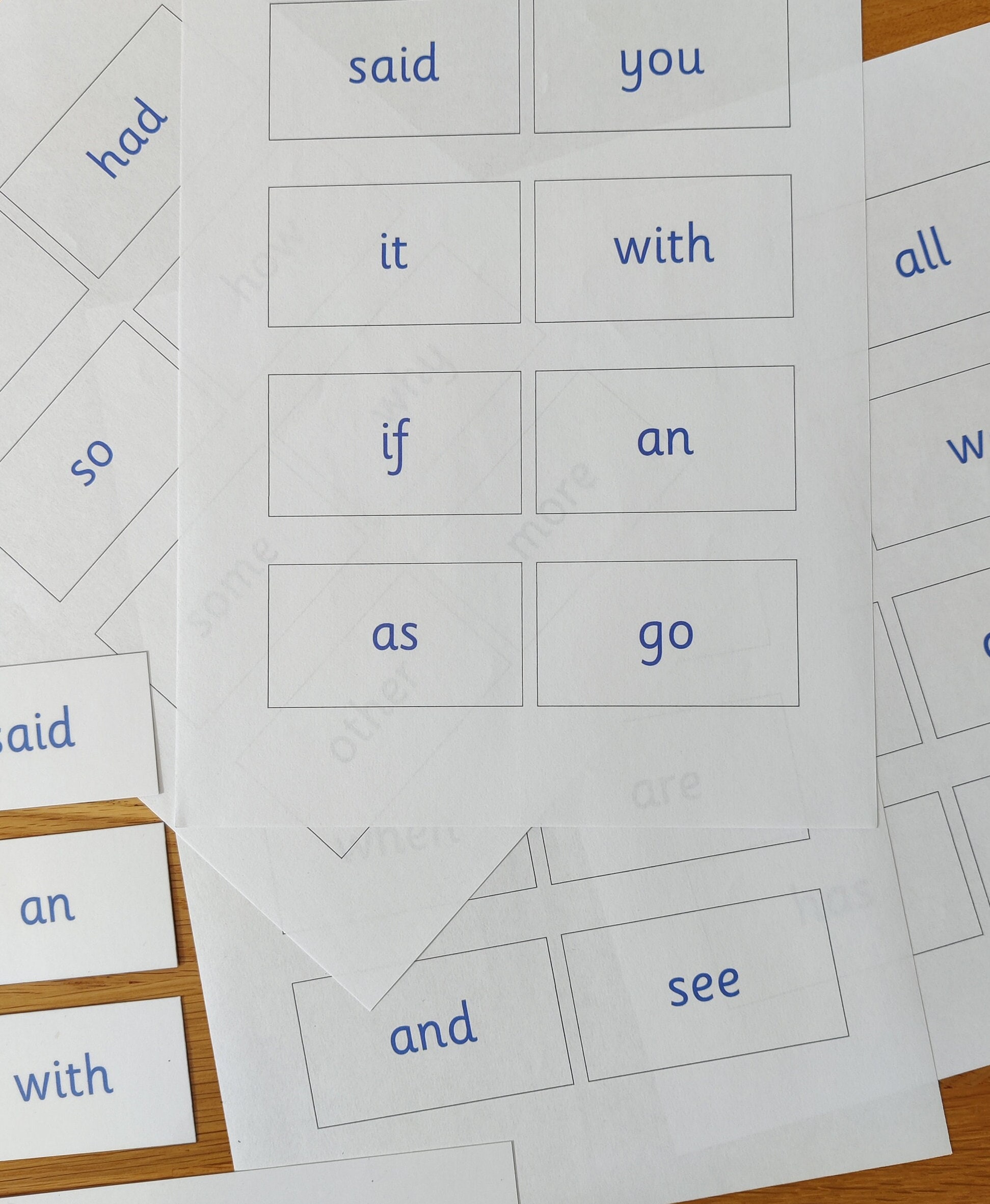 Montessori Reading Cards: Pink & Blue Phrase, Sentence, and Sight Words ...