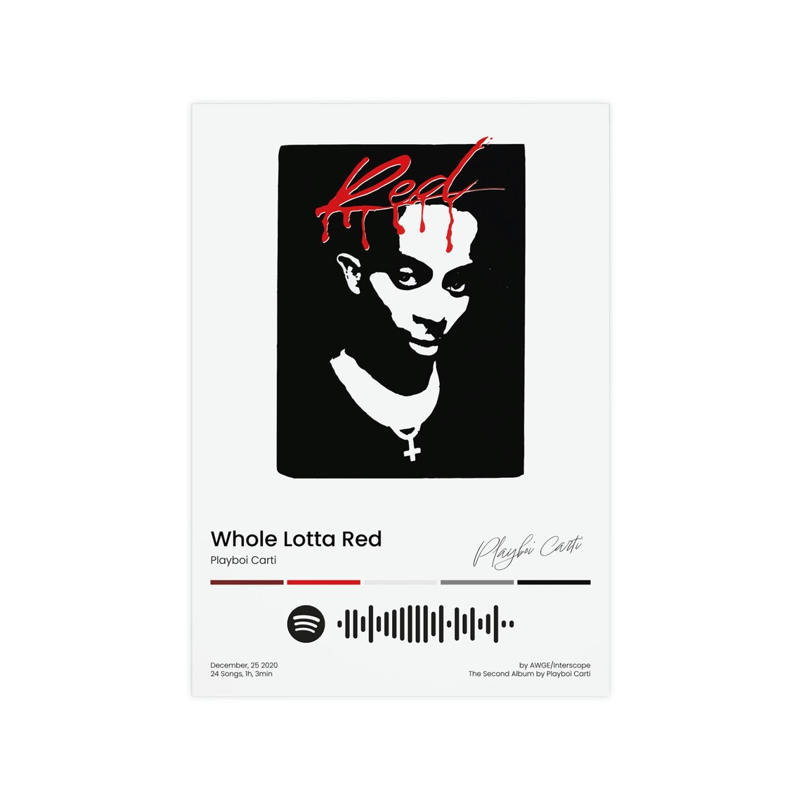 Playboi Carti 'whole Lotta Red' Album Cover Poster Perfect for Your ...