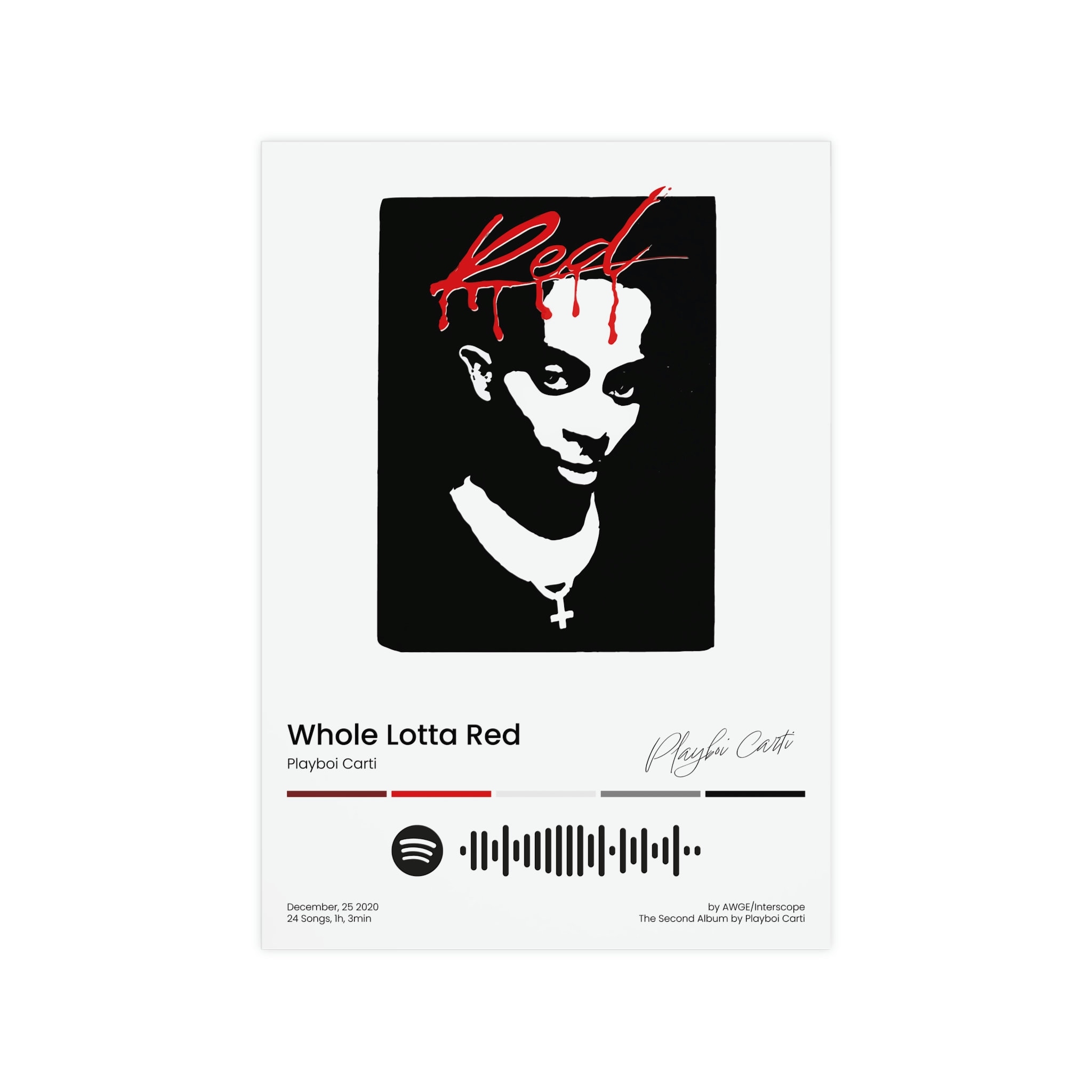 Playboi Carti 'whole Lotta Red' Album Cover Poster Perfect for Your ...