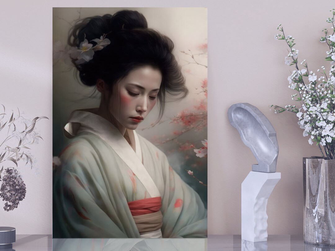 Geisha Aesthetic Wall Art Poster Print. Beautiful Feminine Dreamy ...