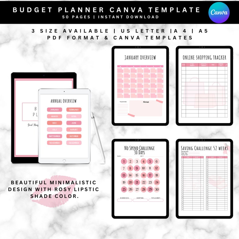 Editable Budget Planner Canva Templates Printable Budget by Paycheck ...