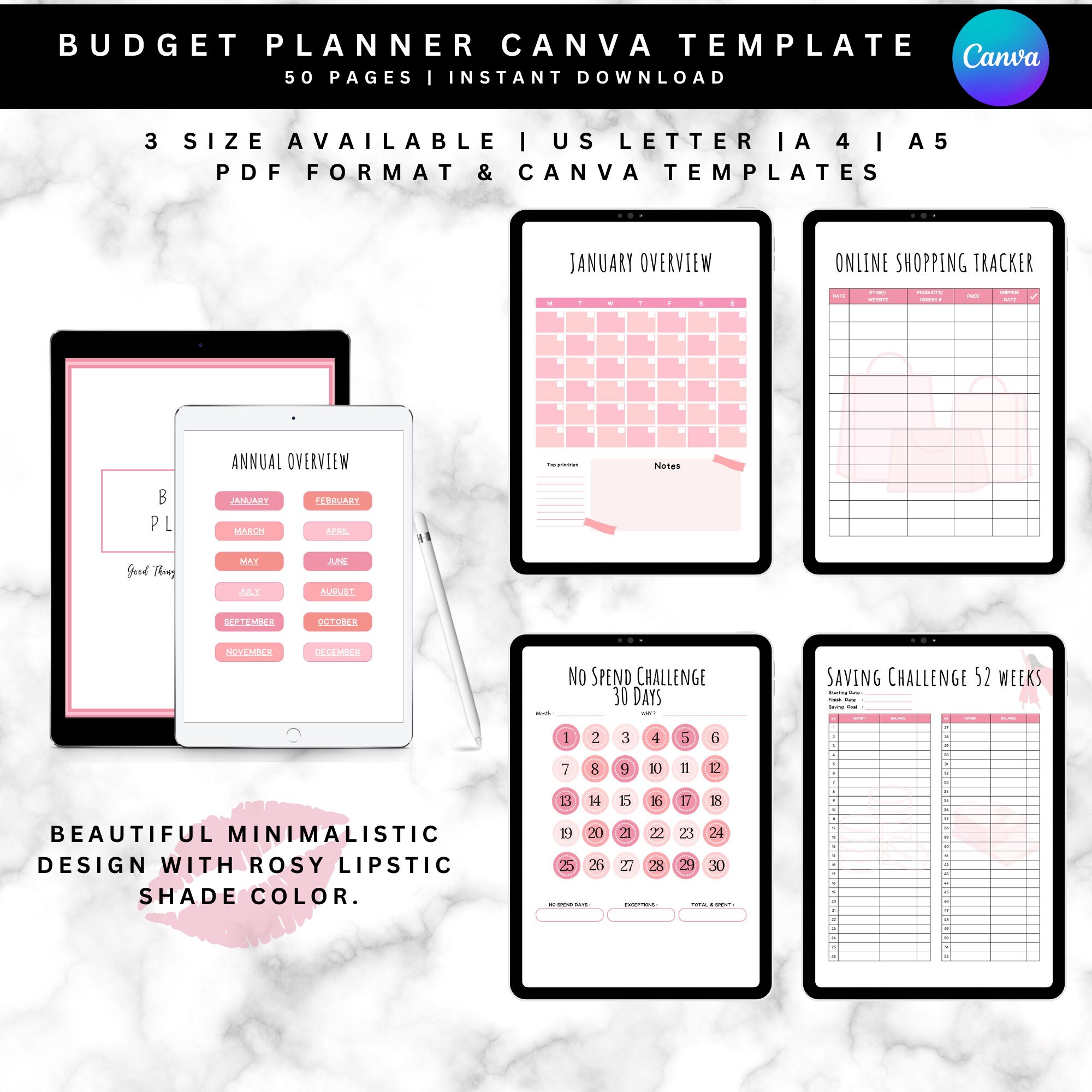 Editable Budget Planner Canva Templates Printable Budget by Paycheck ...