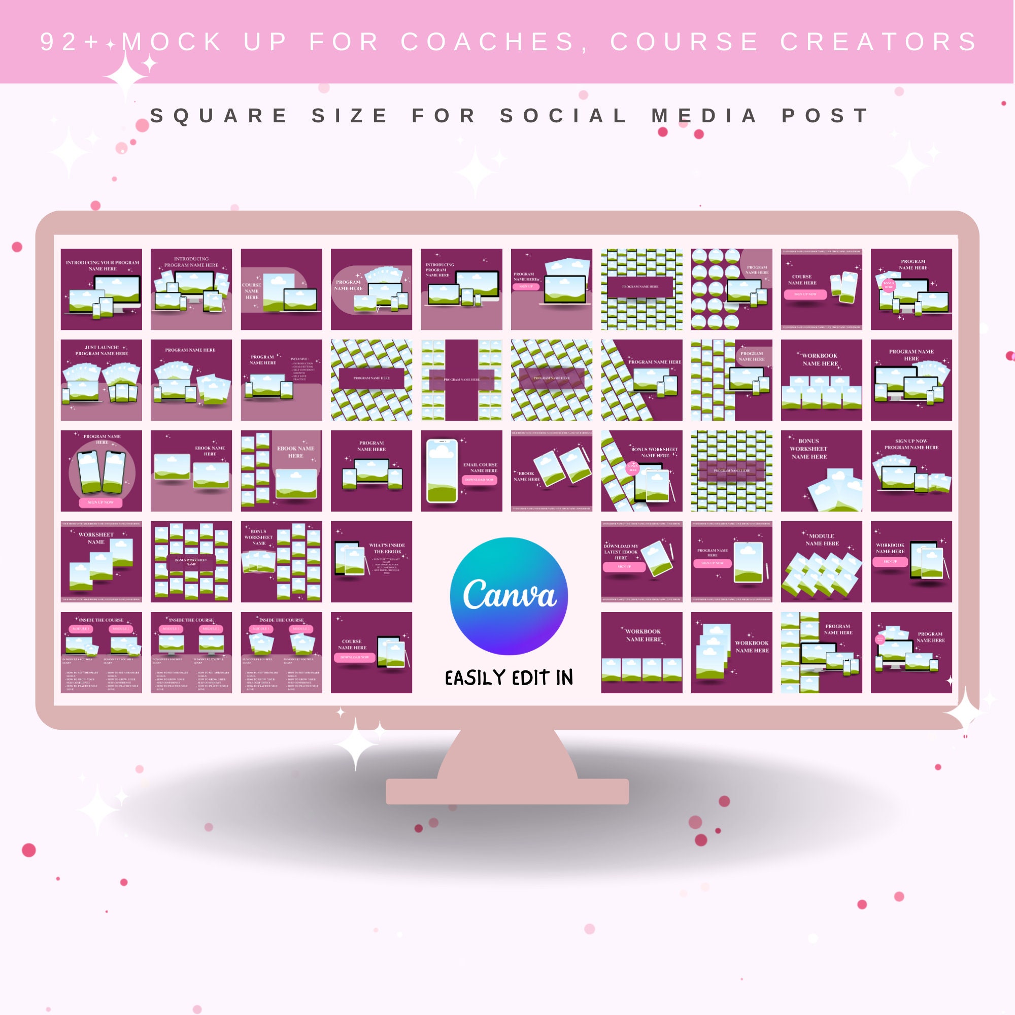 Mock up Template for Coaches, Course Creator Mockups, Digital Product ...