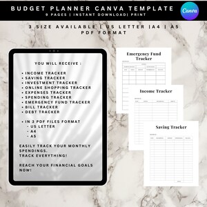 Income & Expenses Tracker Printable | Business Financial Planner | Bill ...