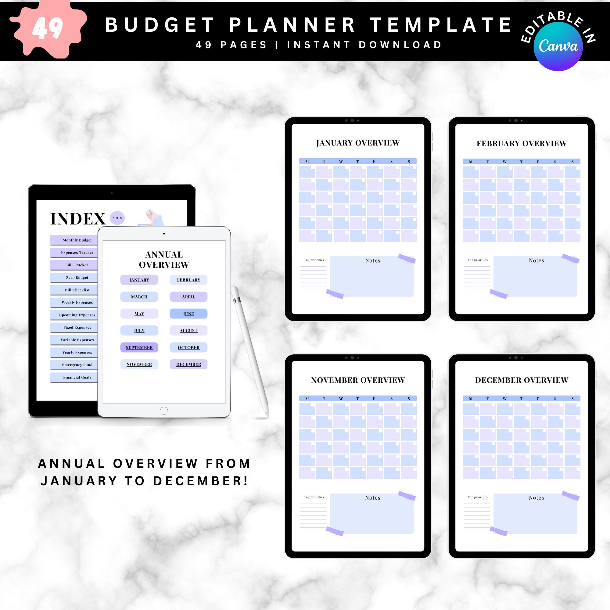 Editable Financial Planner Printable Budget Planner Finance Savings ...