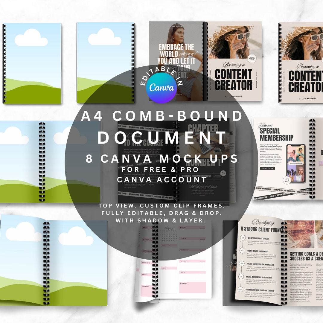 A5 A4 Comb-bound Document Mockup Wirebound Notebook Mockup - Etsy