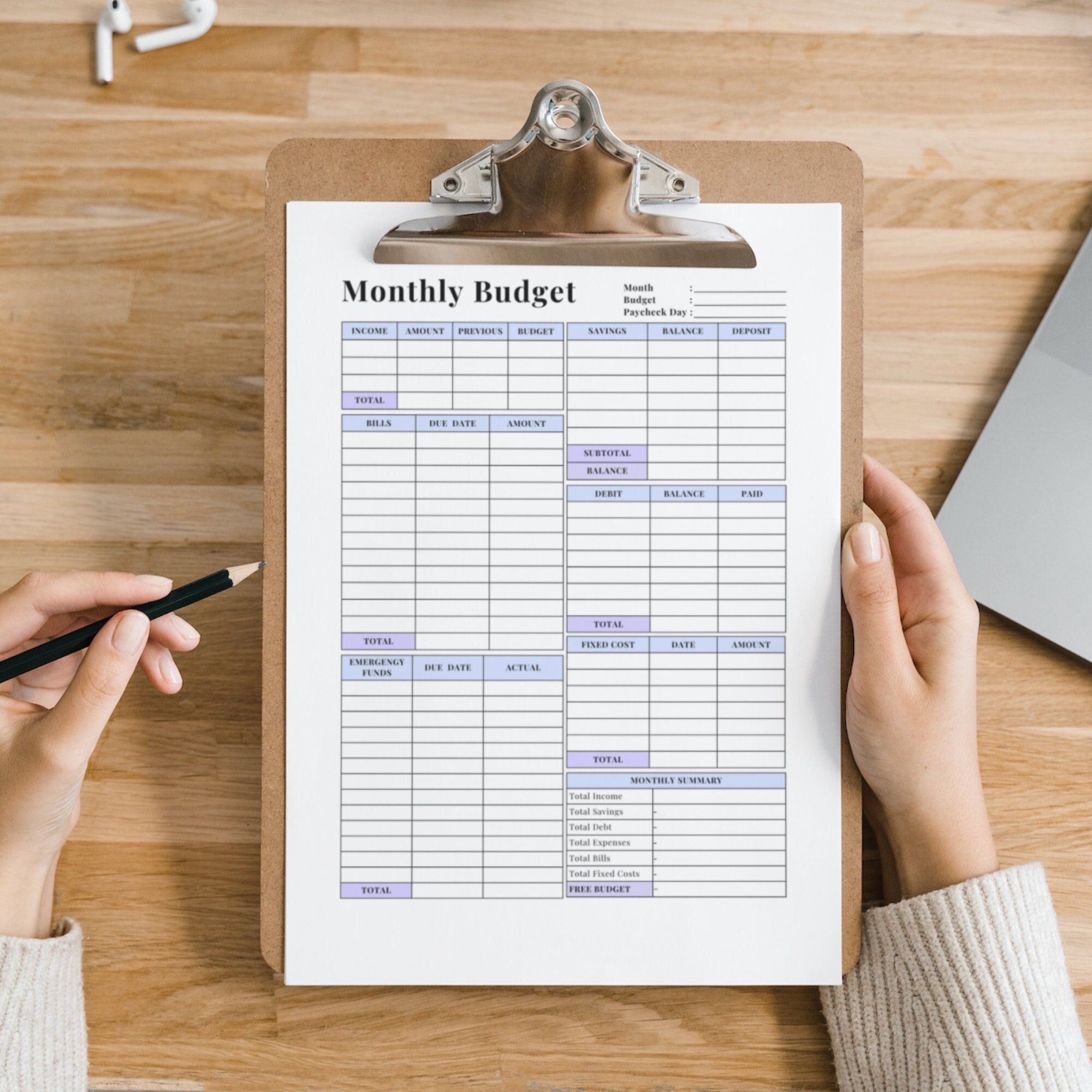 Editable Financial Planner Printable Budget Planner Finance Savings ...