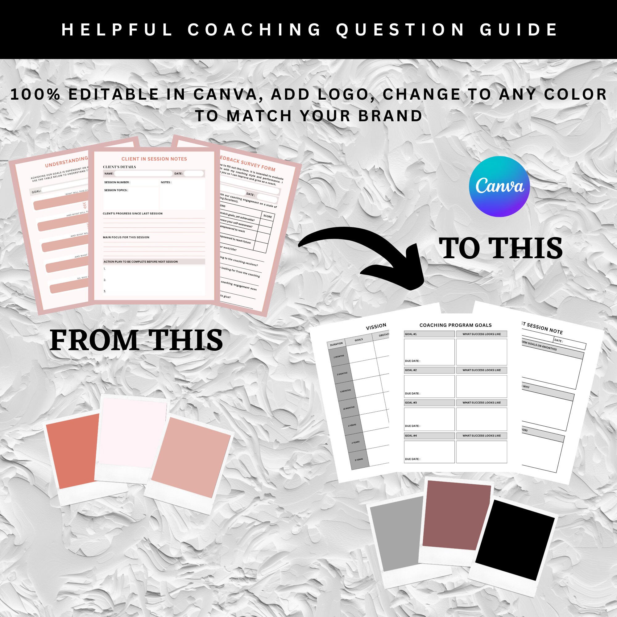 Coaching Question Guide Coaching Session Planners coaching - Etsy