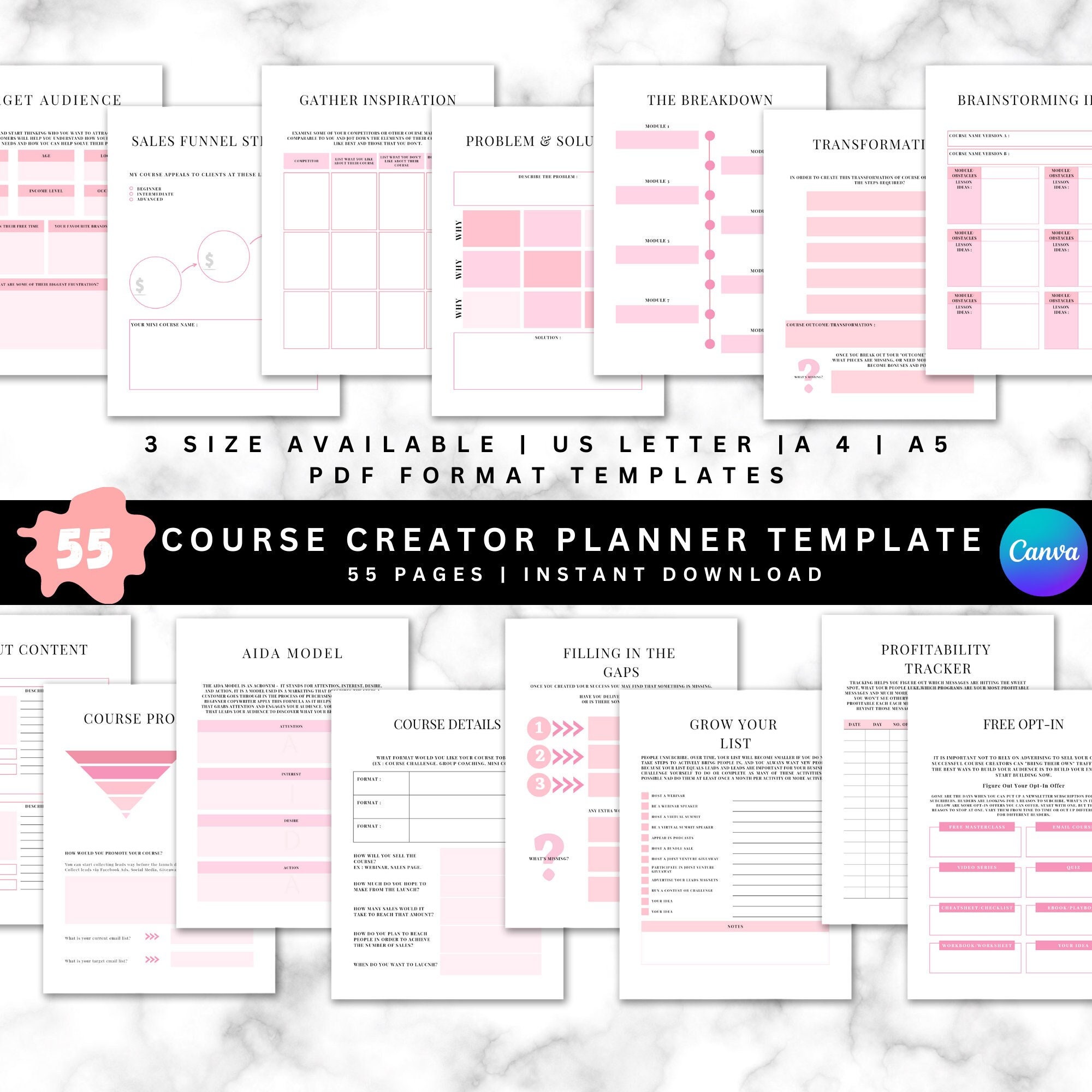 Editable Printable Online Course Planner Course Creator Planner ...