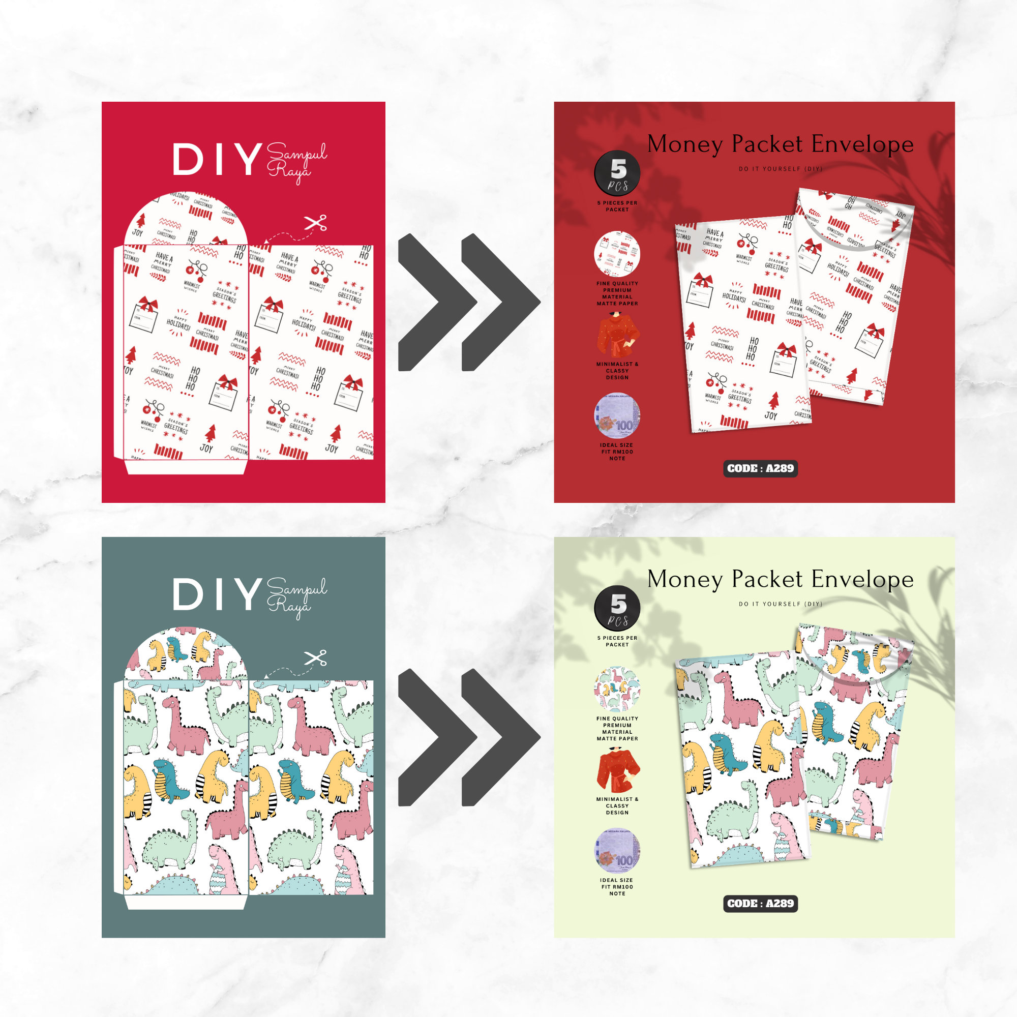 DIY Money Packet Envelope Editable Canva Template Mockup Christmas CNY ...