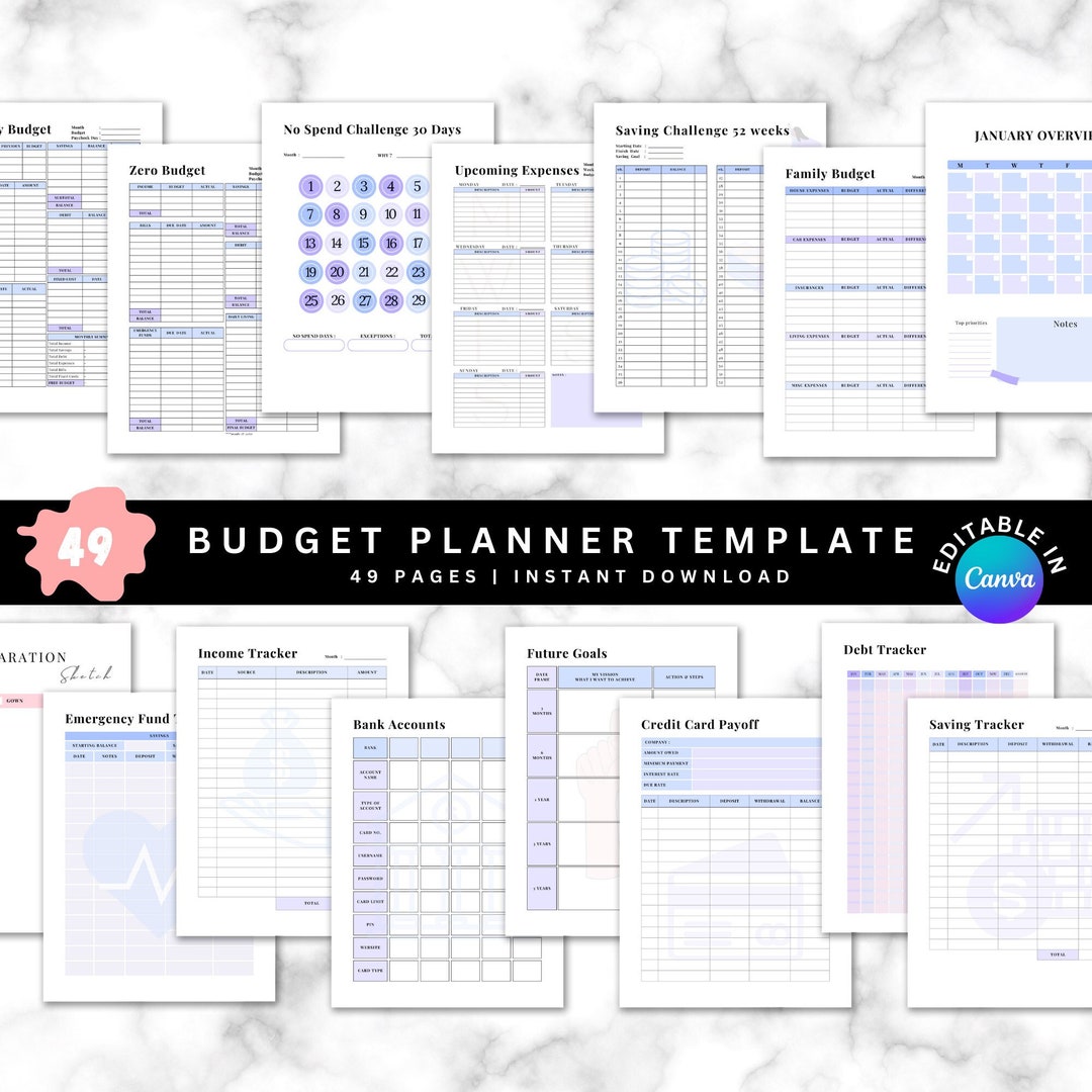 Editable Financial Planner Printable Budget Planner Finance Savings ...