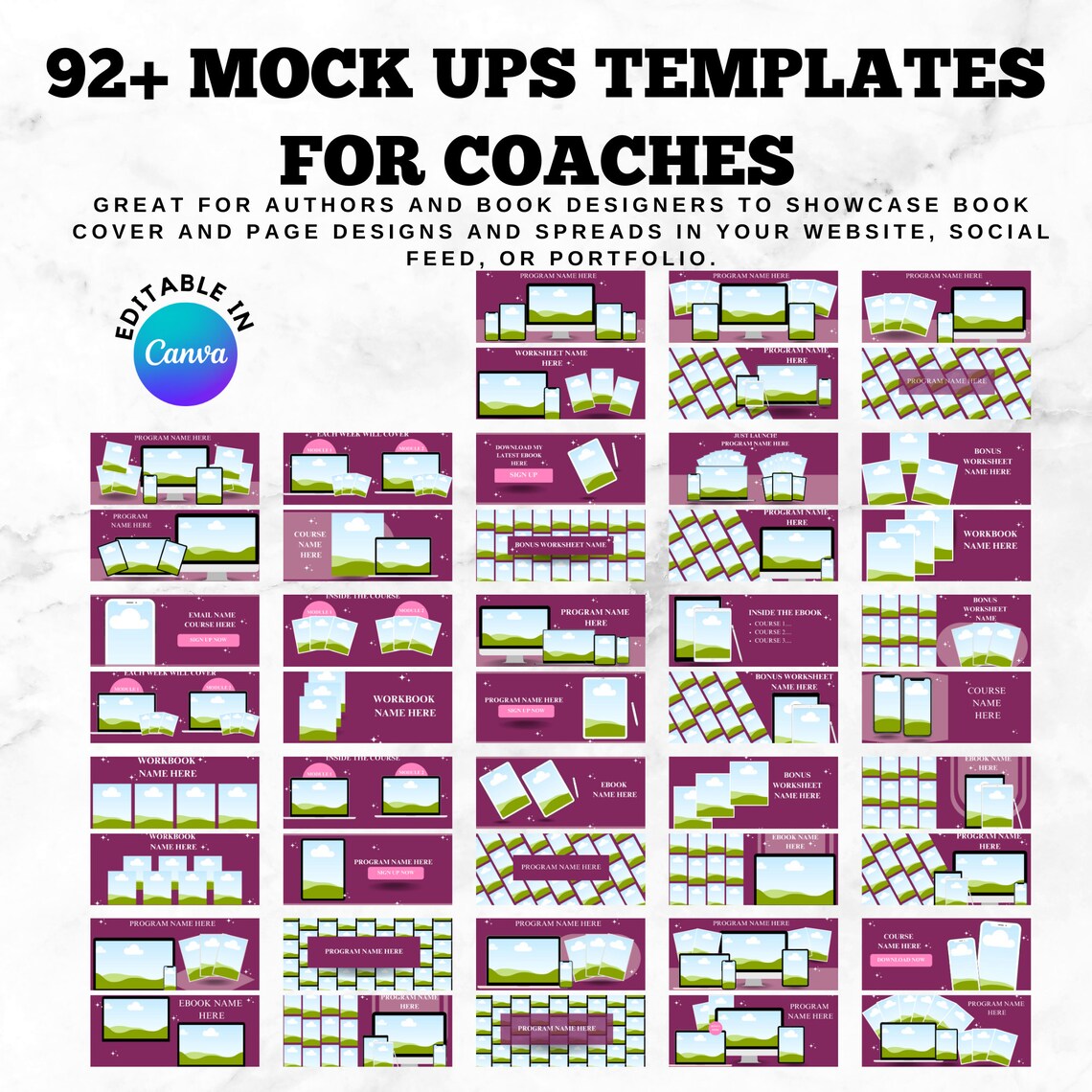 92++ Mockup Template for Coaches, Course Creator Mockups, Digital ...