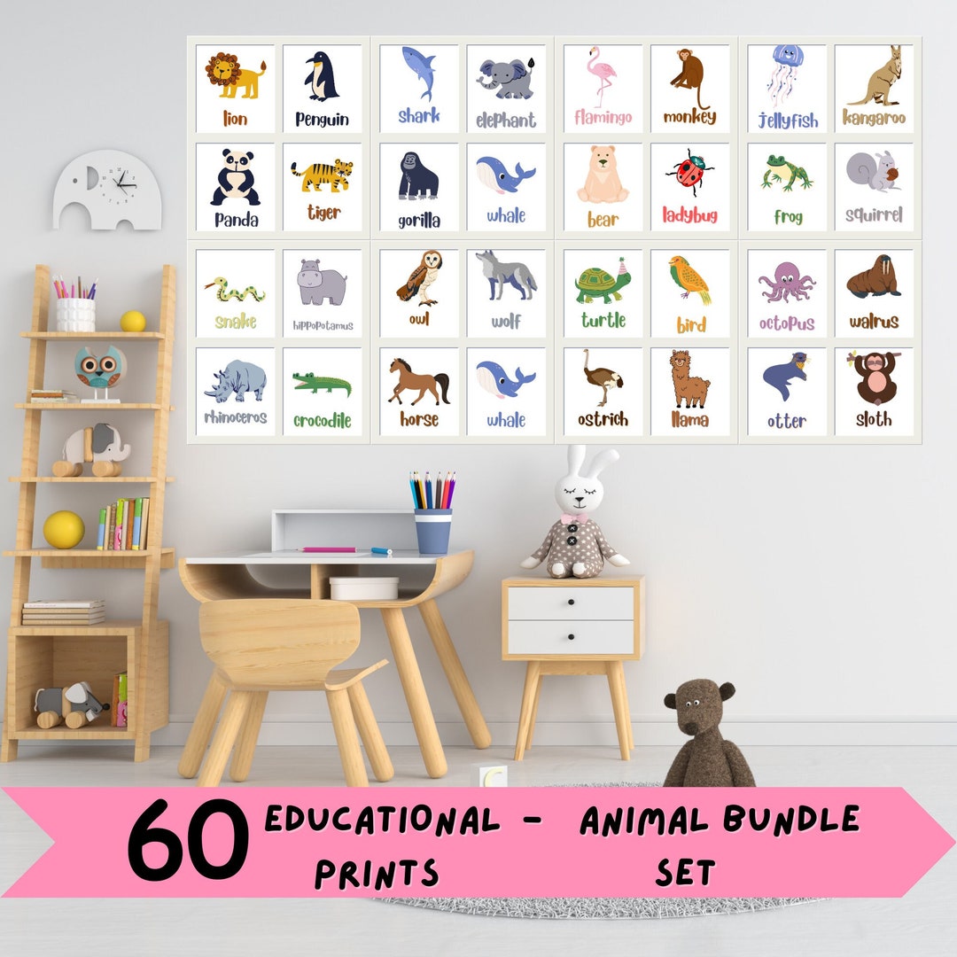 Set of 60 Educational Posters Homeschool Prints Montessori - Etsy