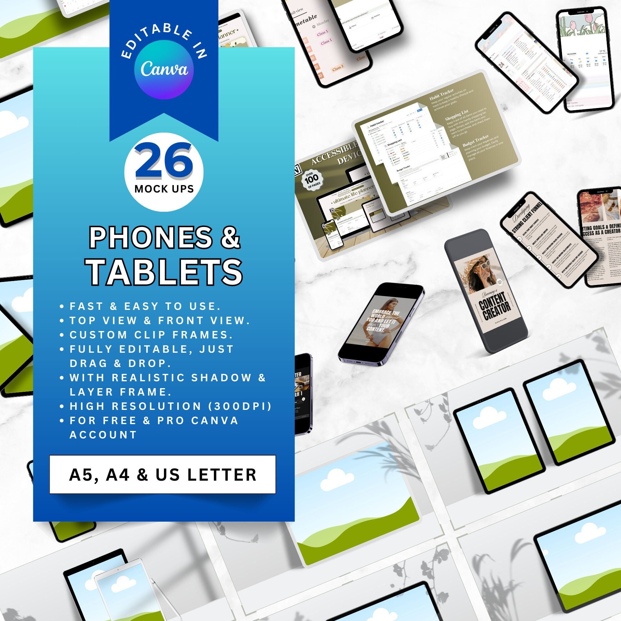 Phone and Tablet Element Template Mockup Devices Mockups Phone Mockup ...