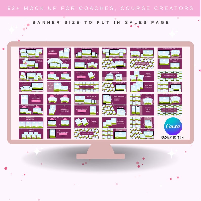 Mock up Template for Coaches, Course Creator Mockups, Digital Product ...