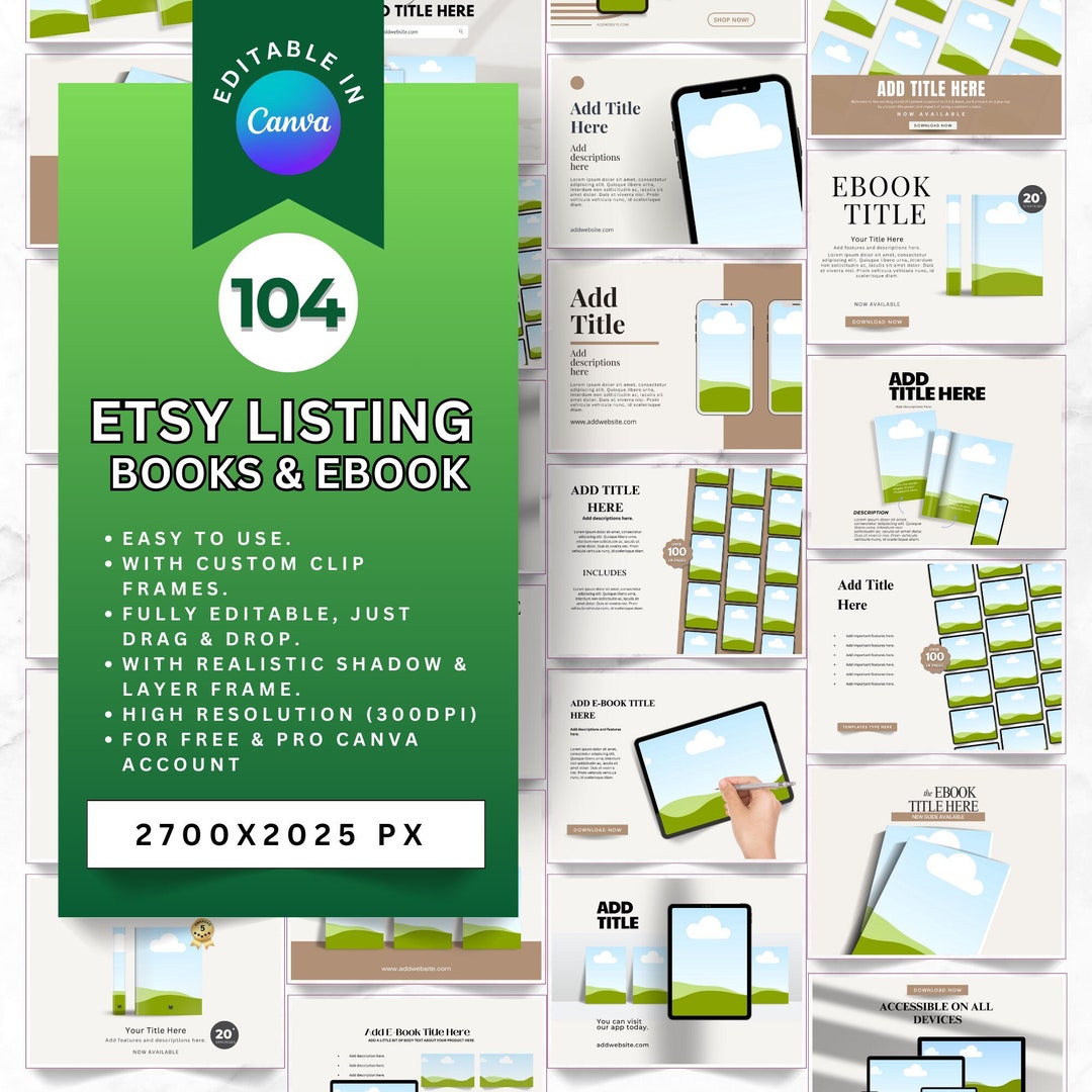 104 Etsy Listing Ebook Mockup Magazine Mockup Canva Mockups Book Mockup ...