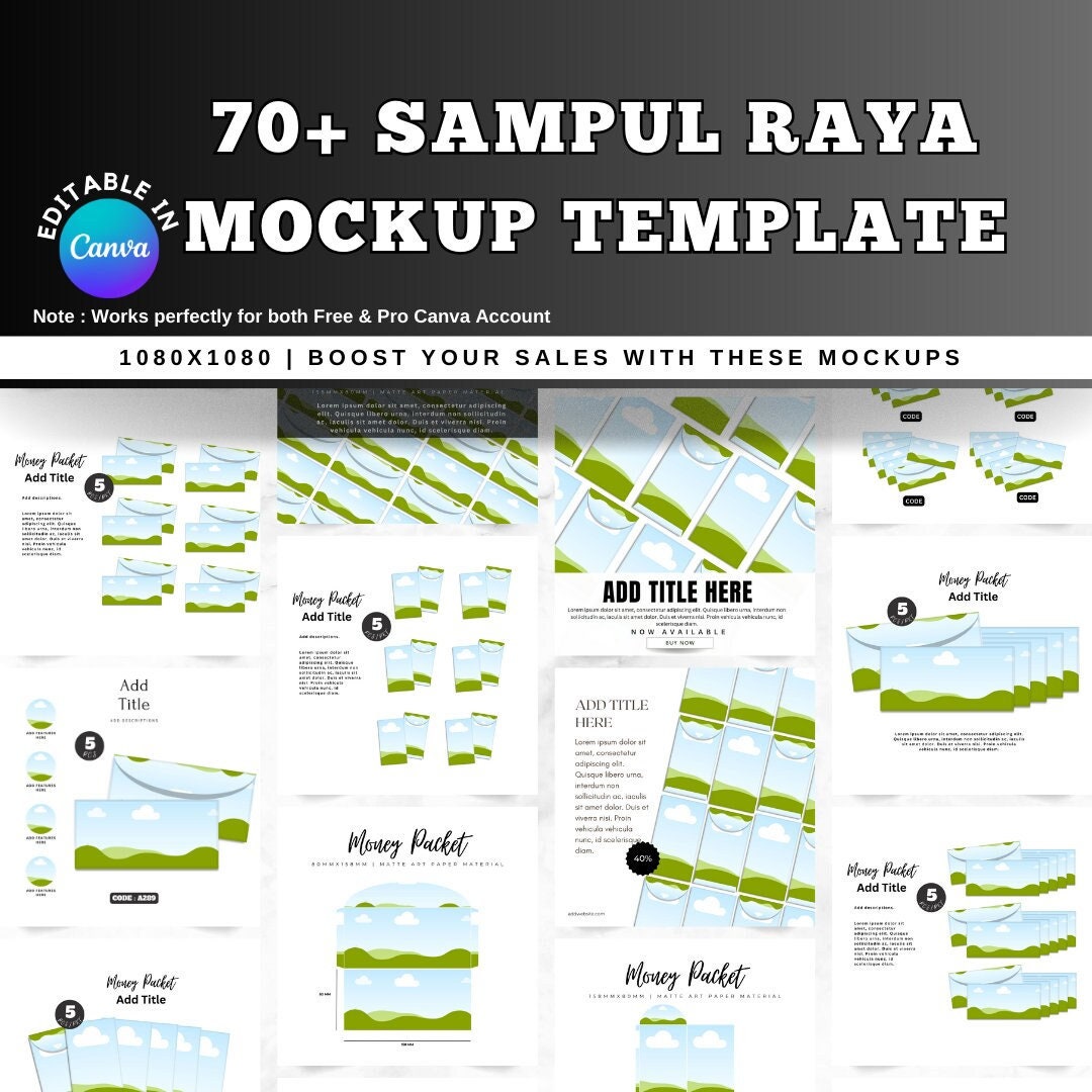 Money Packet Envelope Mockup Template Editable Canva Wedding Money ...