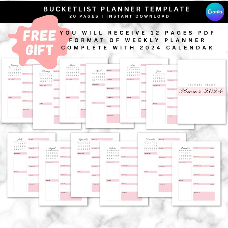Editable Bucket List Printable Wish List Sheet Manifestation Journal ...
