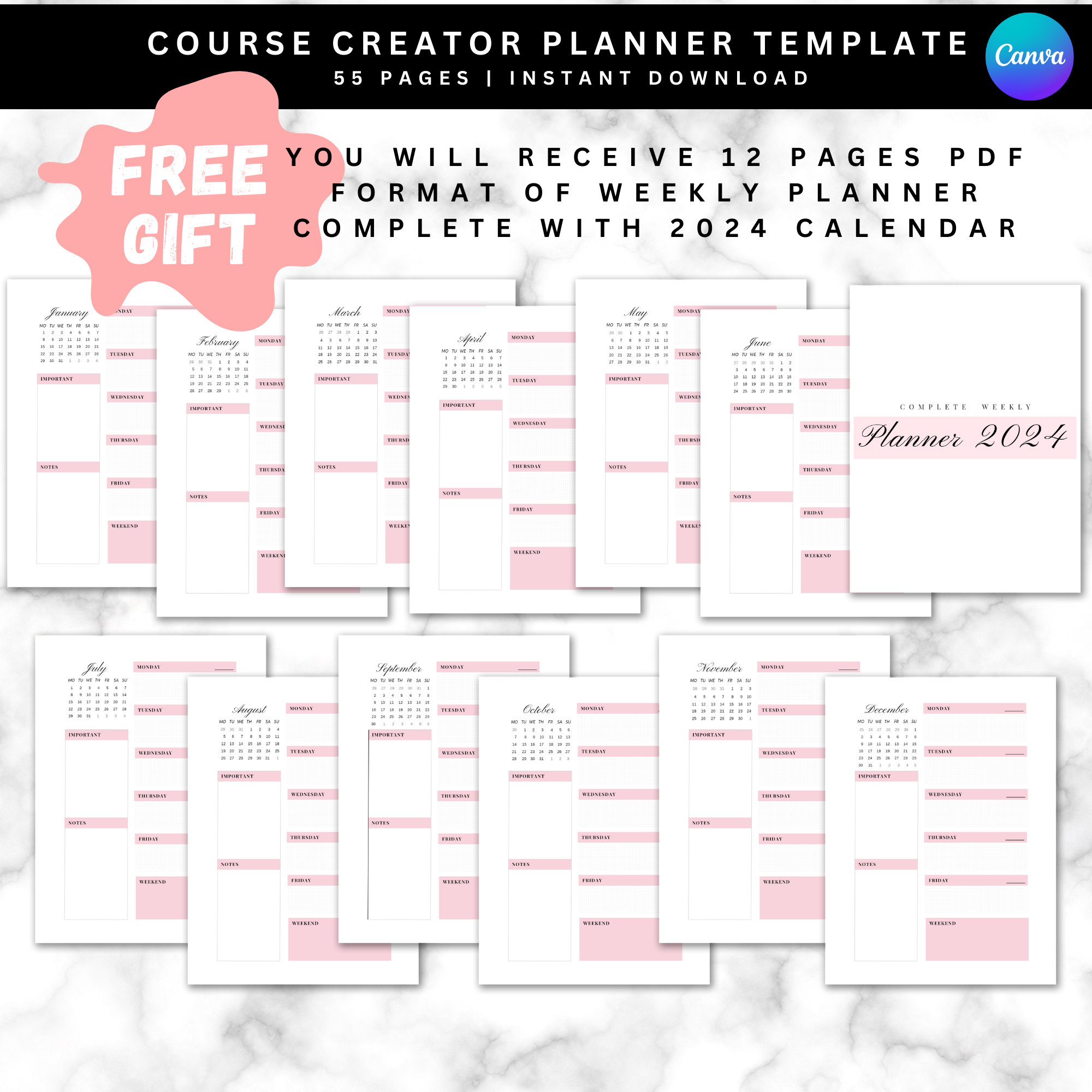 Editable Printable Online Course Planner Course Creator Planner ...
