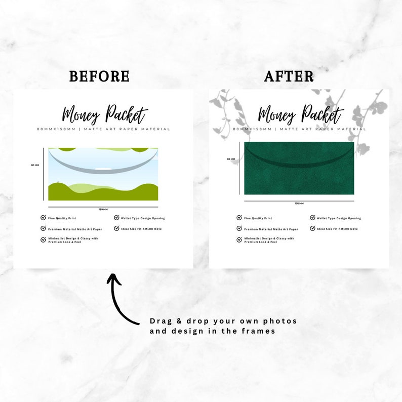 Money Packet Envelope Mockup Template Editable Canva Wedding Money ...