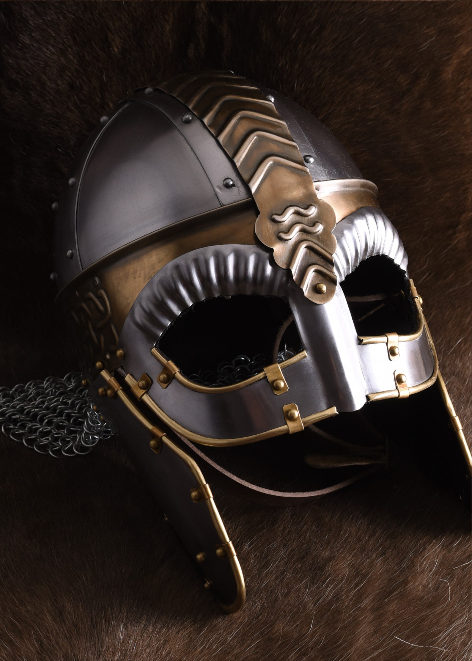 Handmade Beowulf Spectacle Helmet | Viking Chainmail Armor, Cheek ...
