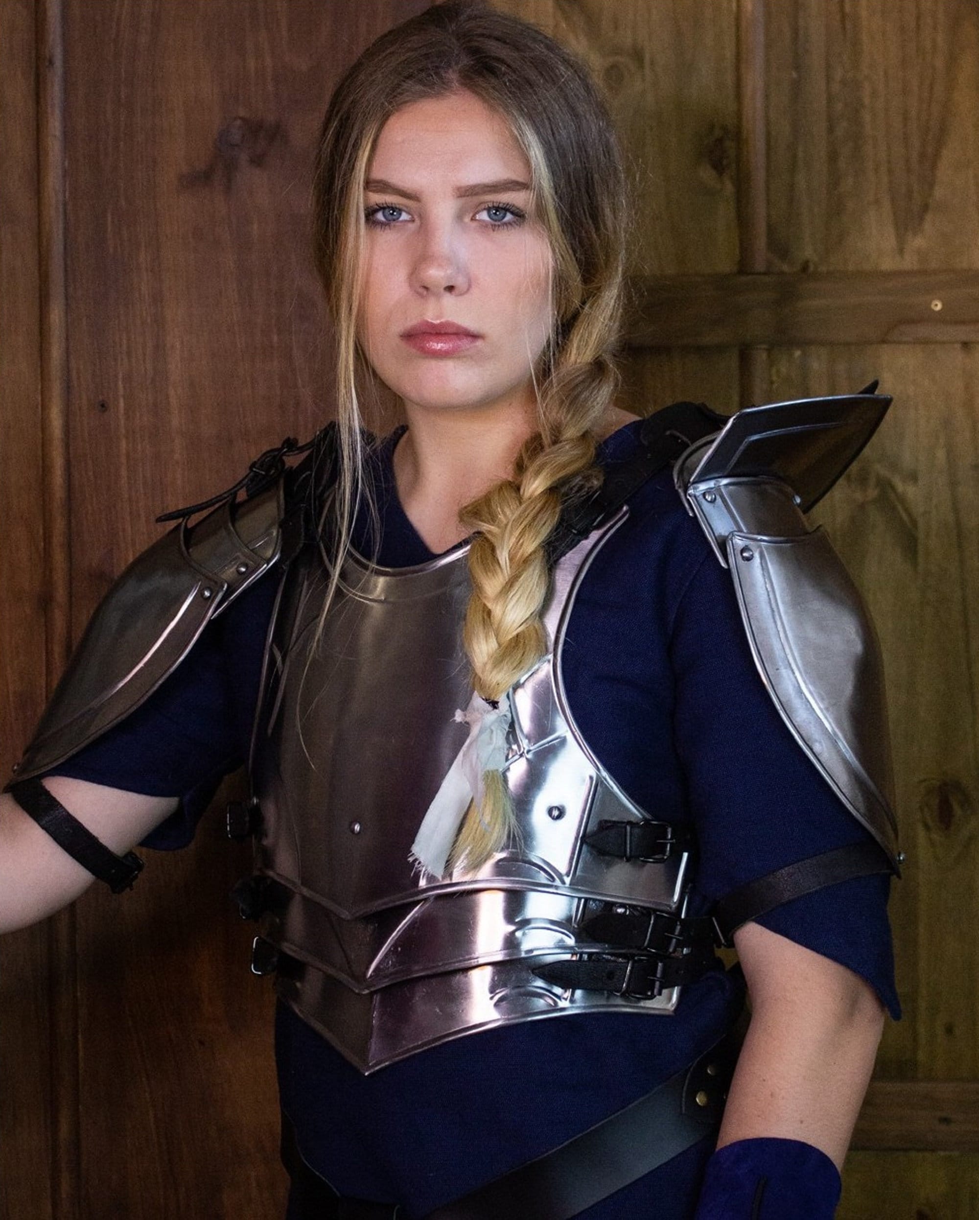 Handmade Lady Armor Jacket With Shoulder Plates 18 Gauge Steel, Perfect ...