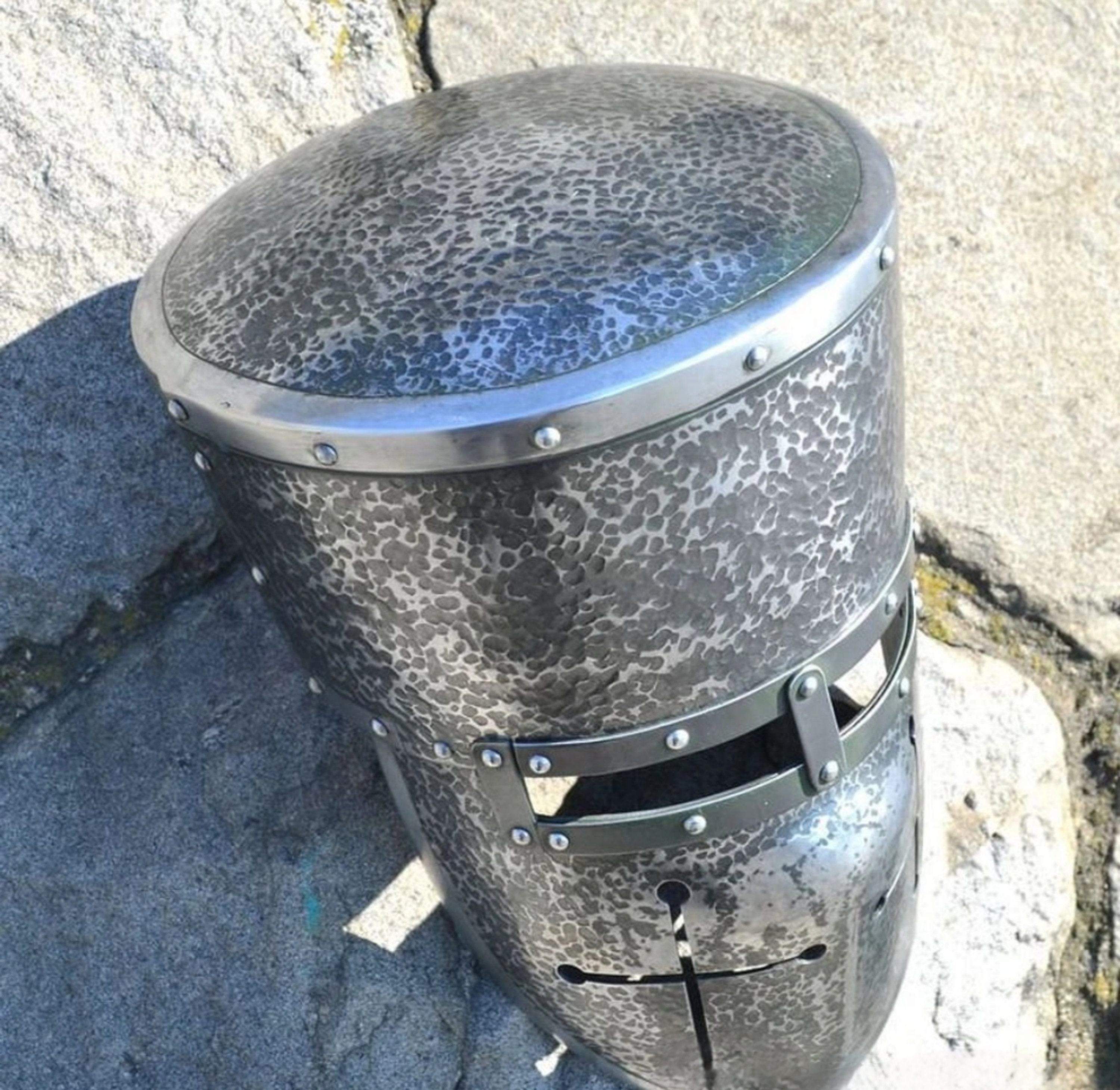 Custom Medieval Armor Helmet 18 Gauge Steel Knight Cosplay for Decor ...