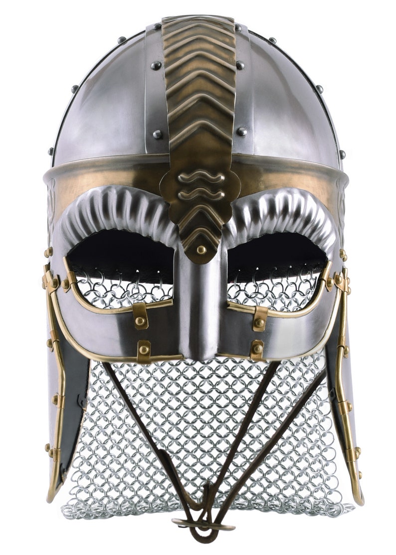 Handmade Beowulf Spectacle Helmet | Viking Chainmail Armor, Cheek ...