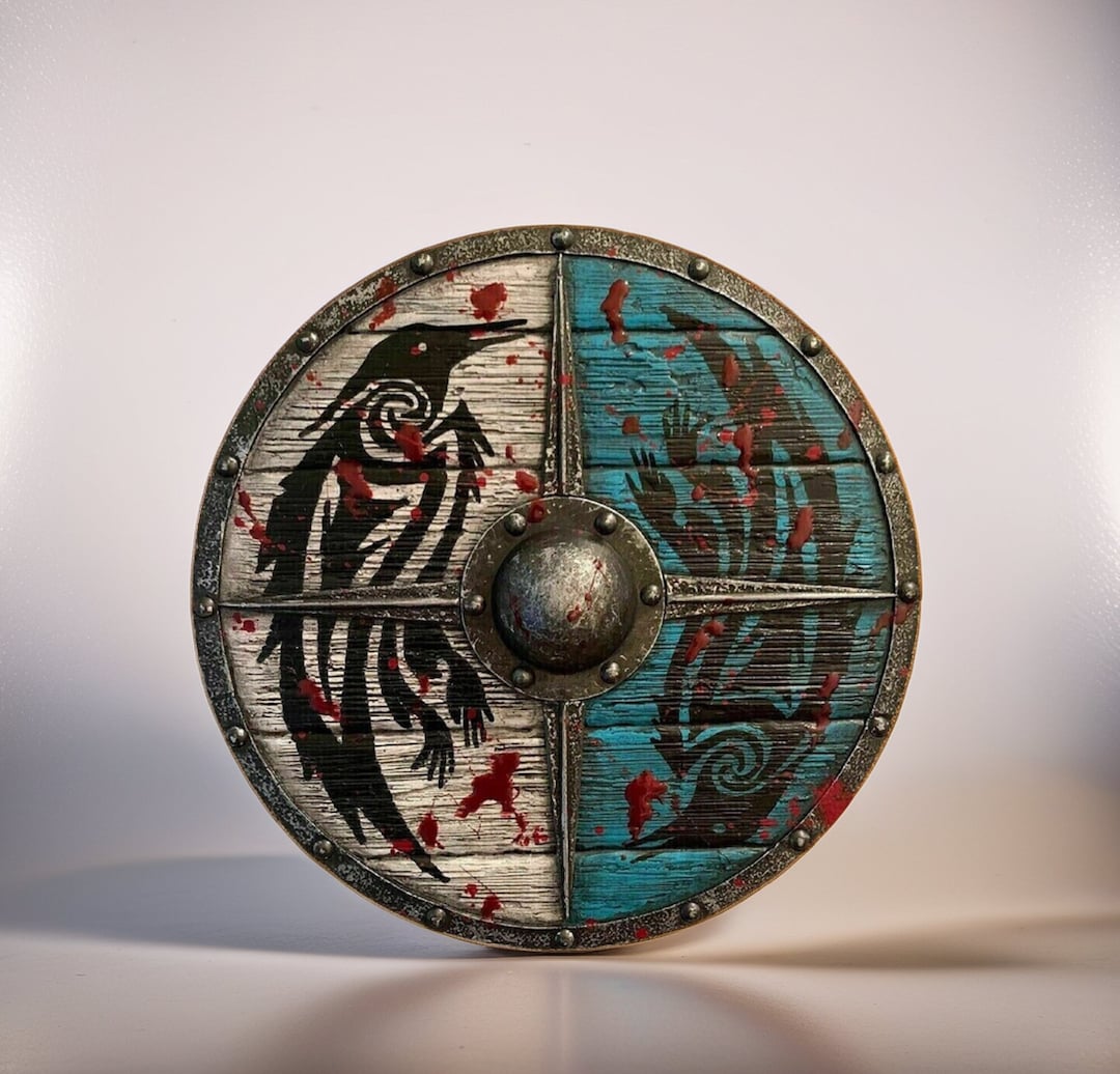 Handmade Wooden Viking Crow Shield for Eivor Cosplay - Valhalla ...