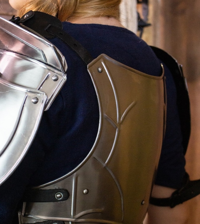Handmade Lady Armor Jacket With Shoulder Plates 18 Gauge Steel, Perfect ...