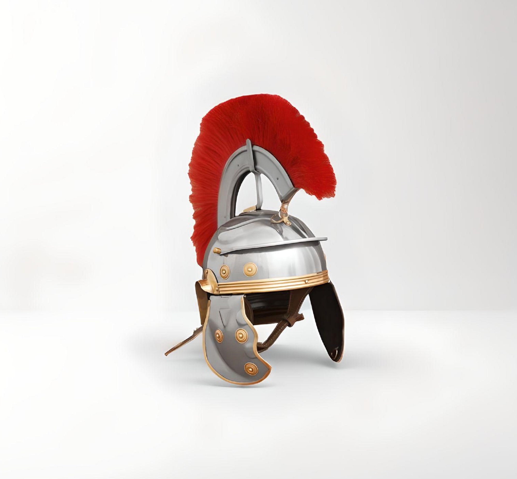 Handmade Roman Legionary Steel Helmet With Red & Brown Plume Best for ...