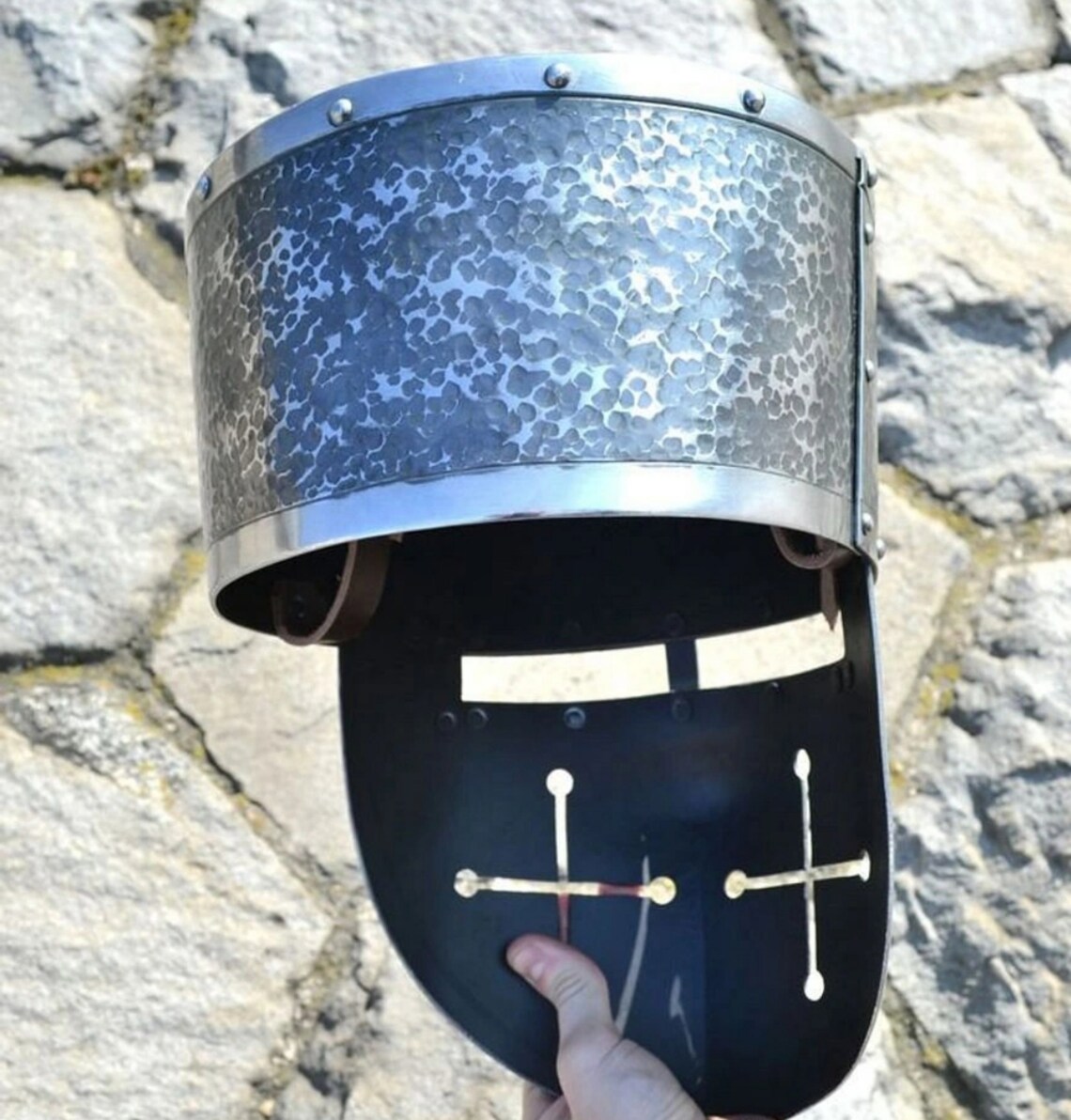 Custom Medieval Armor Helmet 18 Gauge Steel Knight Cosplay for Decor ...