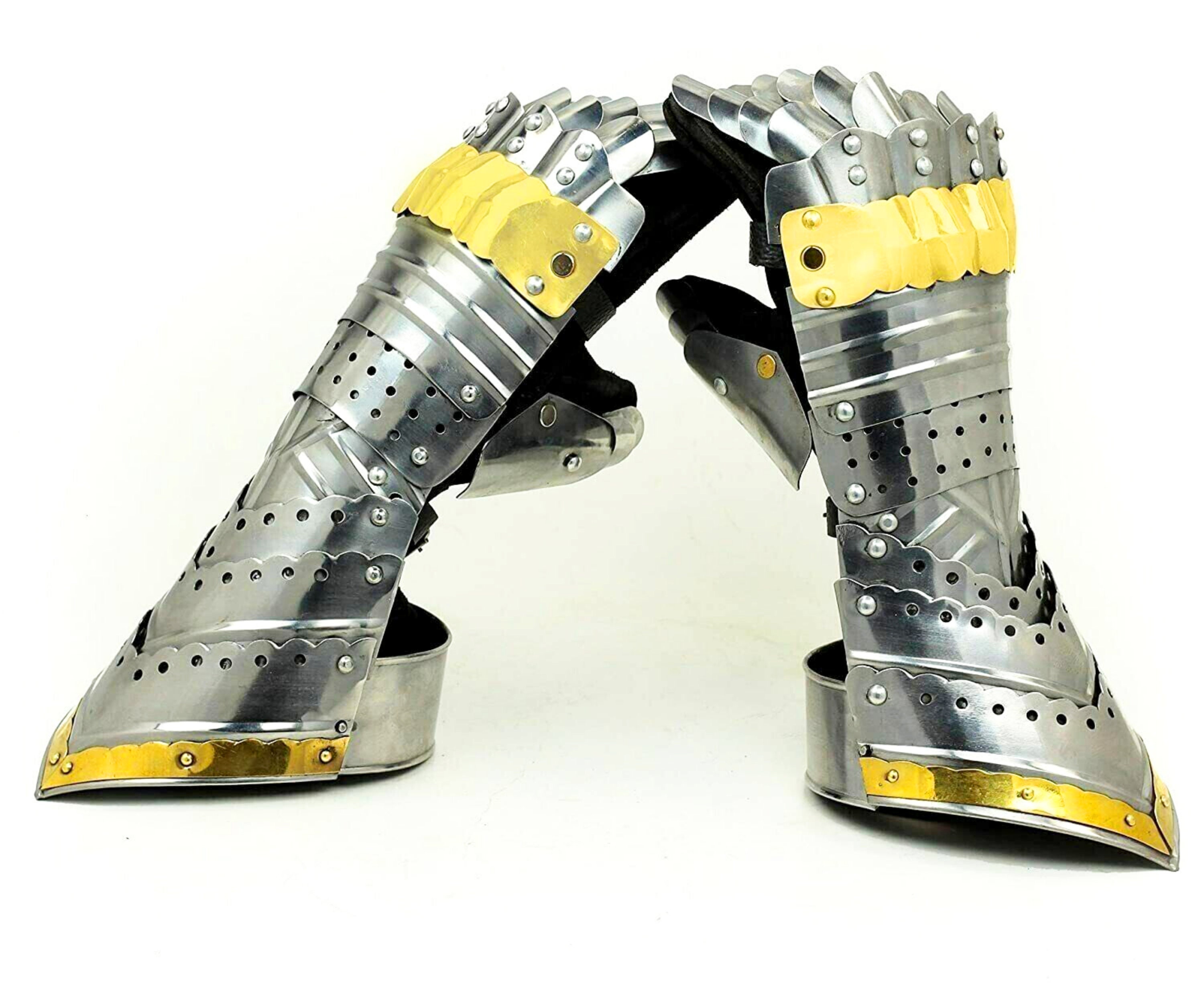 Medieval Armor Gauntlet Gloves L SCA LARP Wearable Gloves L Halloween ...