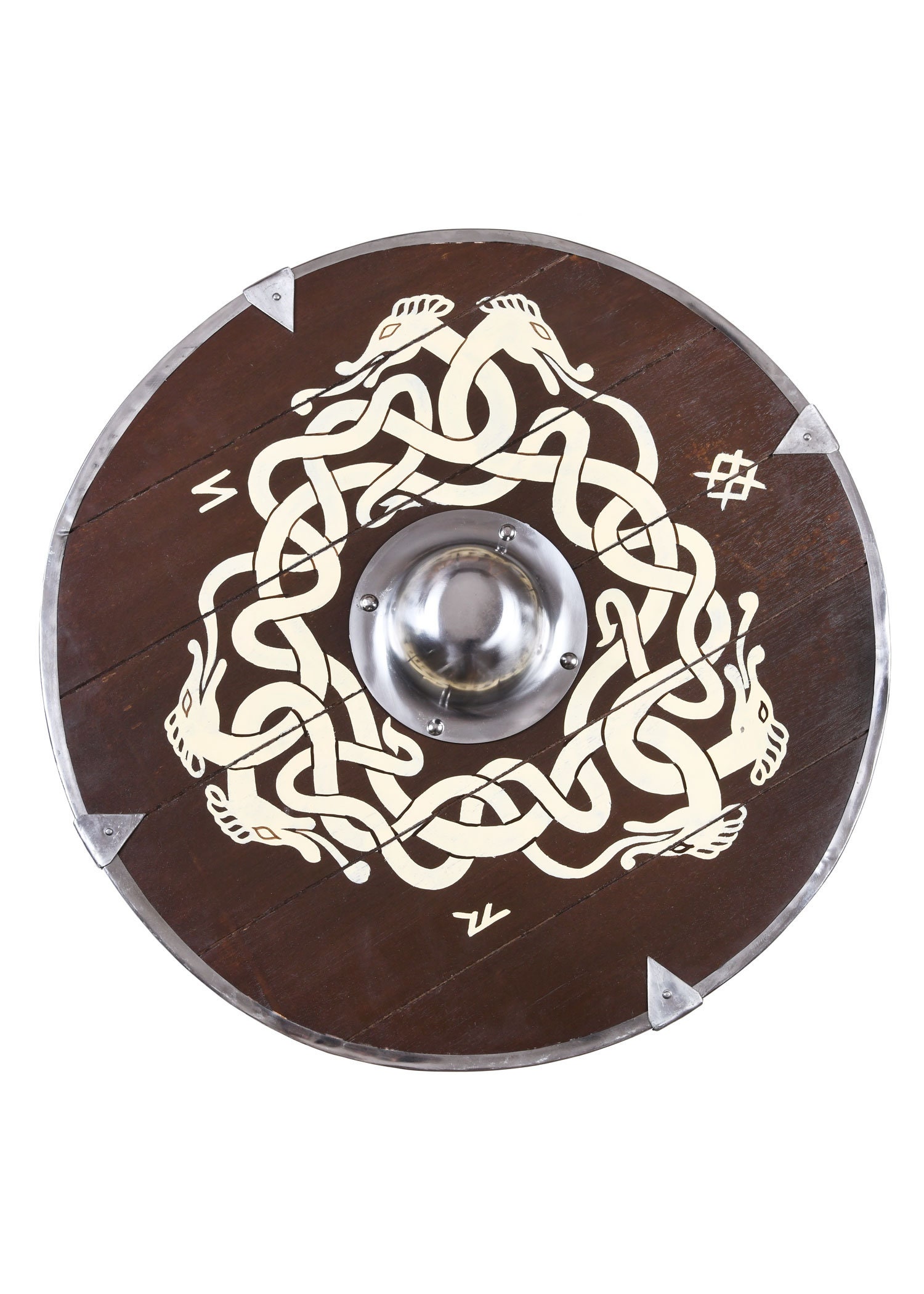 Anglo-saxon Shield With Serpent Motif and Runes Viking Shield ...