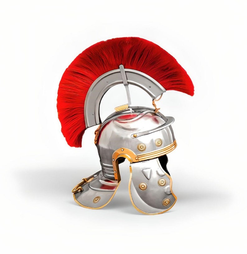 Handmade Roman Legionary Steel Helmet With Red & Brown Plume Best for ...