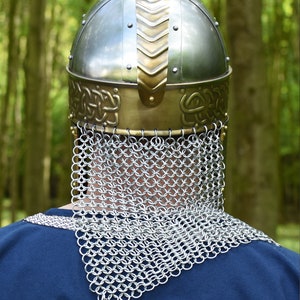 Handmade Design Helmet Beowulf | Cheek Guards Aventail | Norse Helmet ...