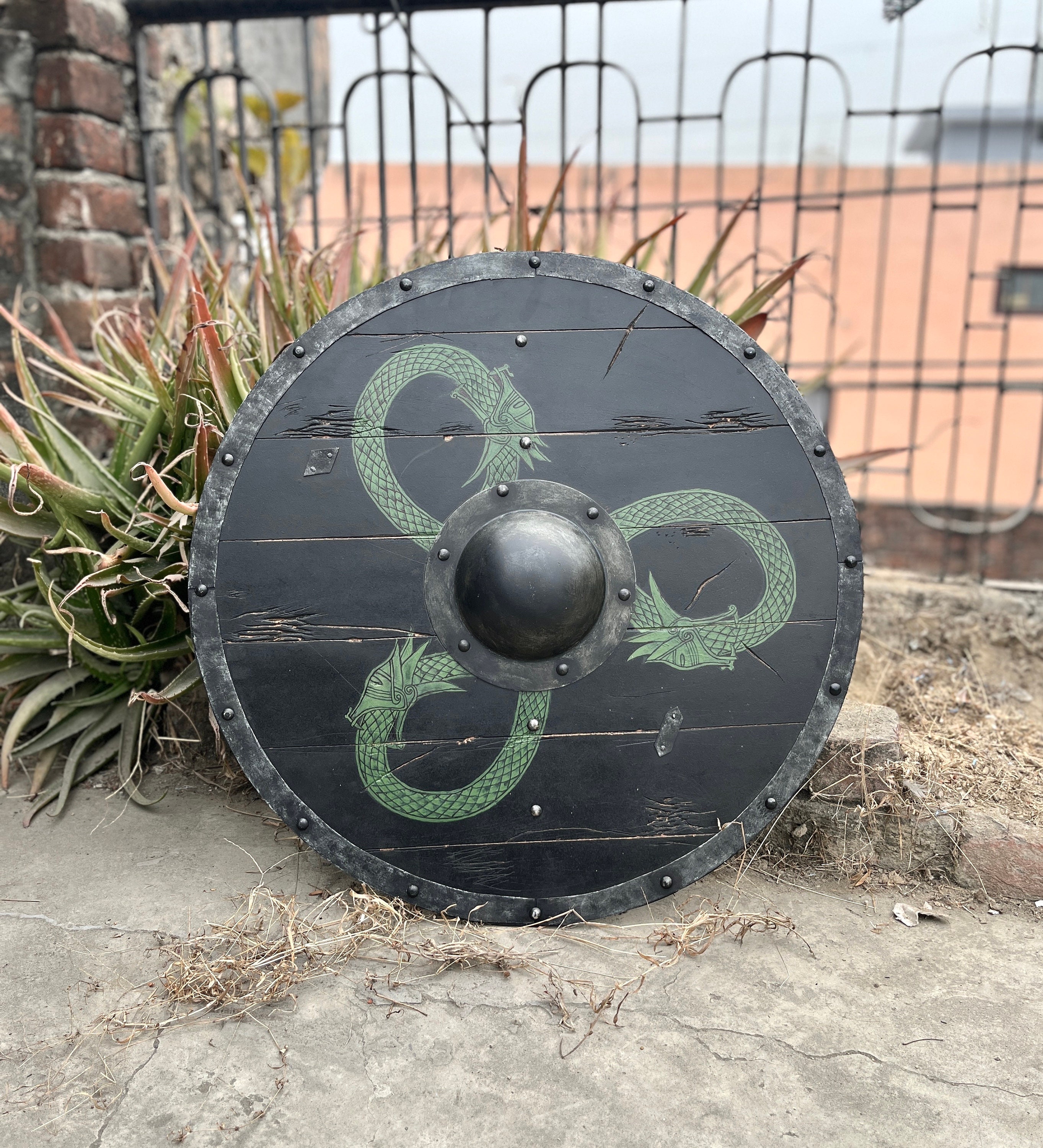 Serpent Viking Shield: Handcrafted for Knights of Valhalla Unique Gift ...