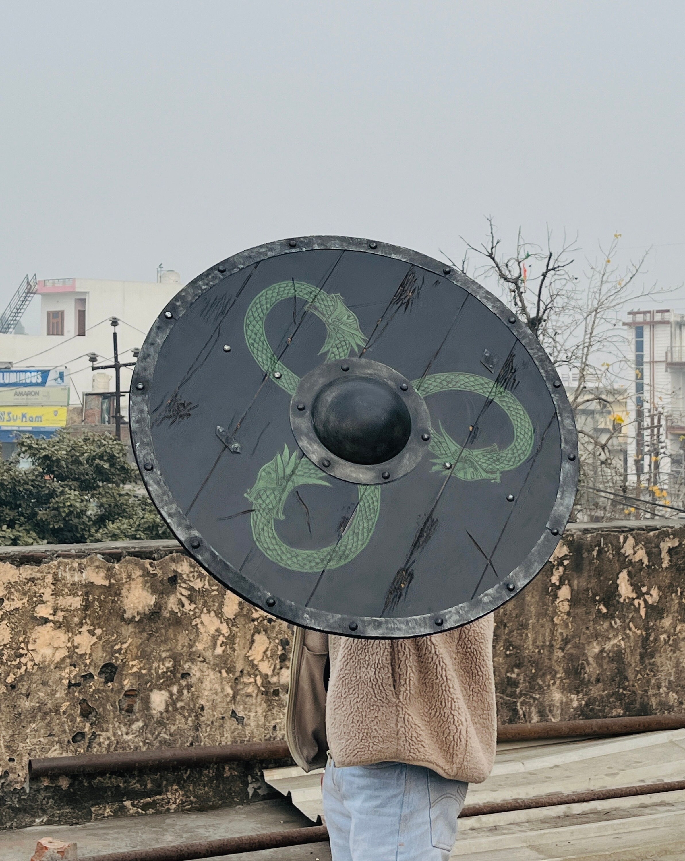 Serpent Viking Shield: Handcrafted for Knights of Valhalla Unique Gift ...