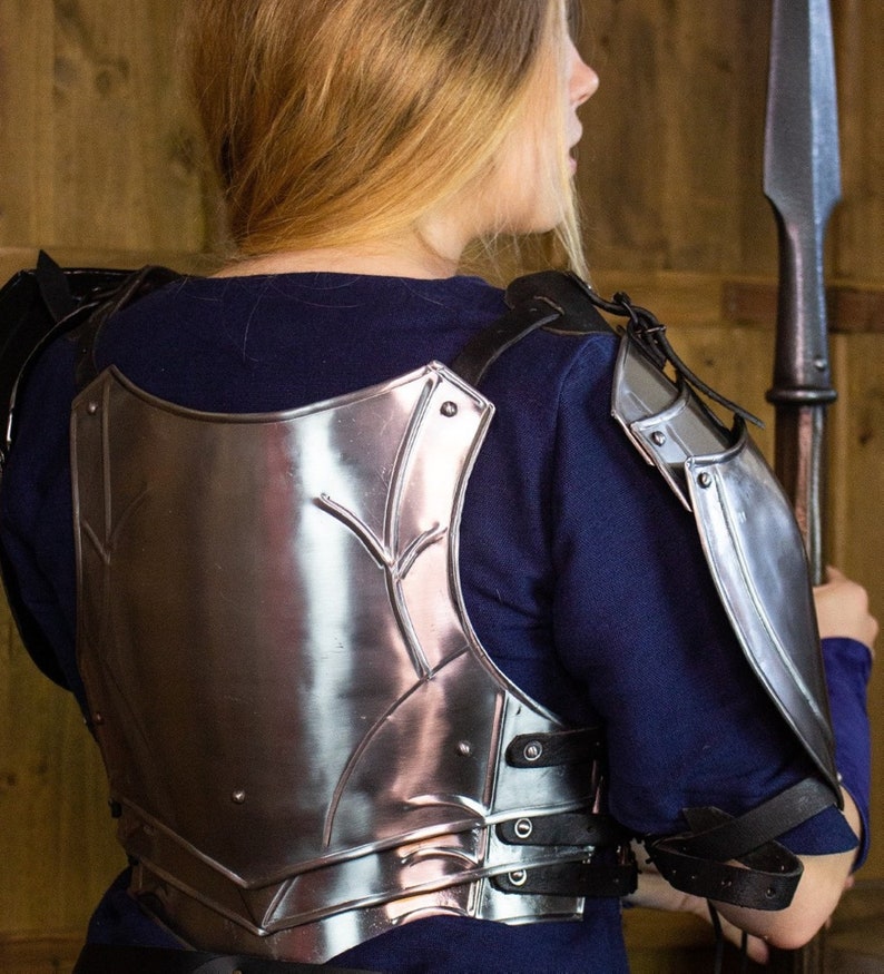 Handmade Lady Armor Jacket With Shoulder Plates 18 Gauge Steel, Perfect ...