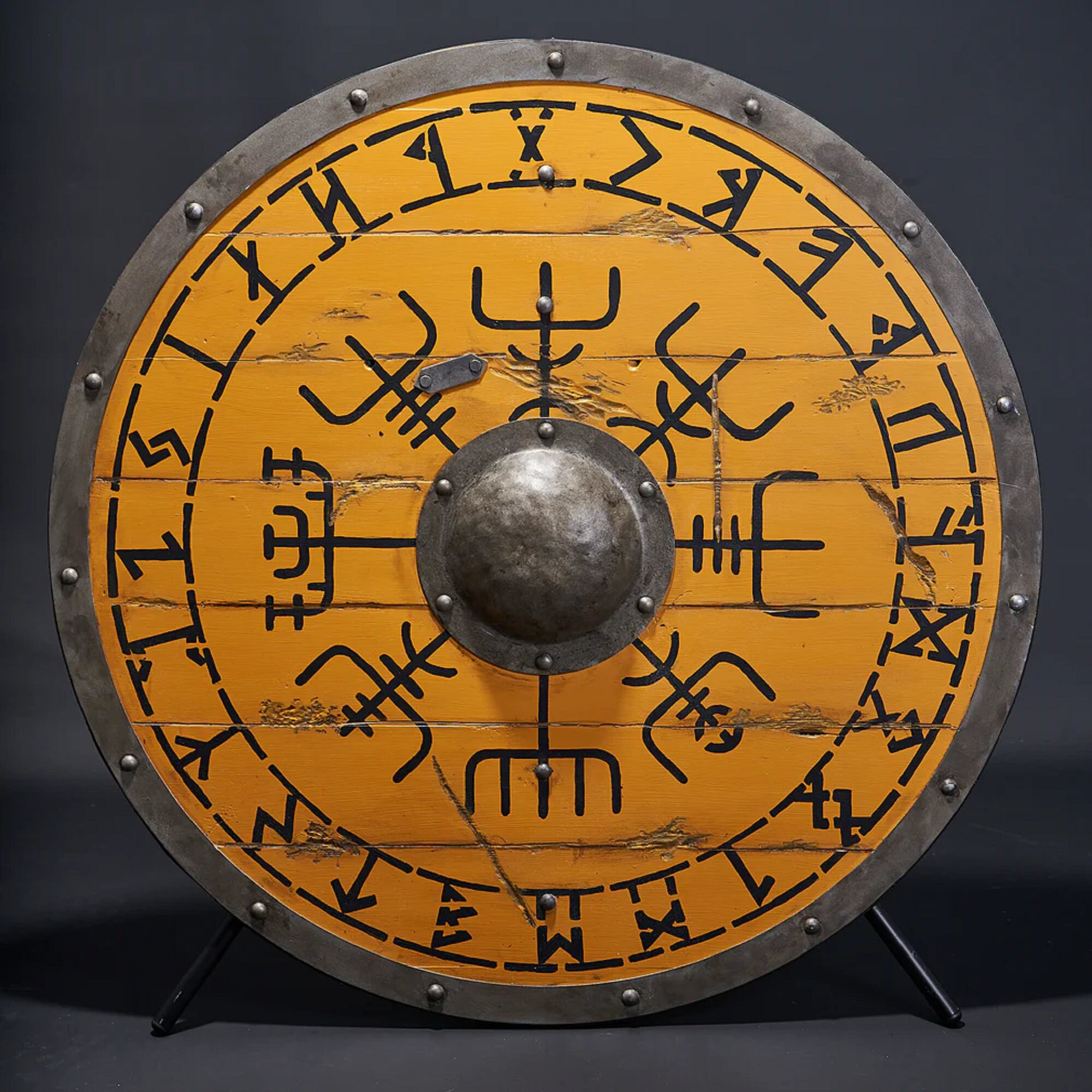 Vegvisir Wooden Viking Shield Knight Valhalla, Handmade Gift ...