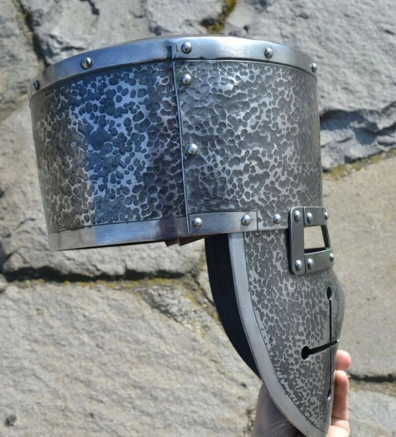 Custom Medieval Armor Helmet 18 Gauge Steel Knight Cosplay for Decor ...