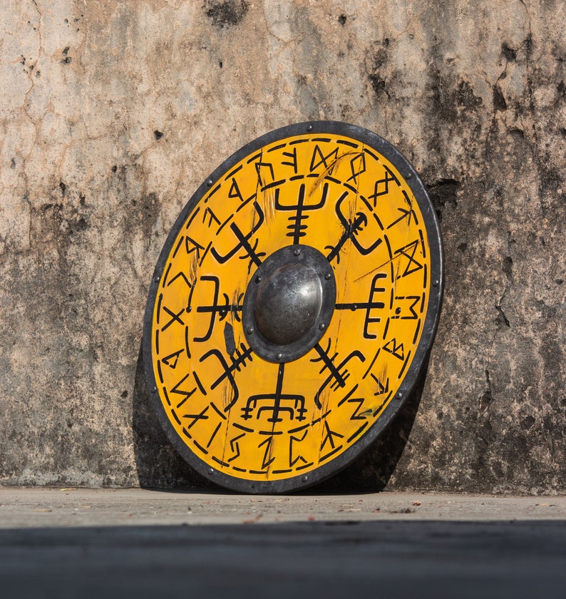 Vegvisir Wooden Viking Shield Knight Valhalla, Handmade Gift ...