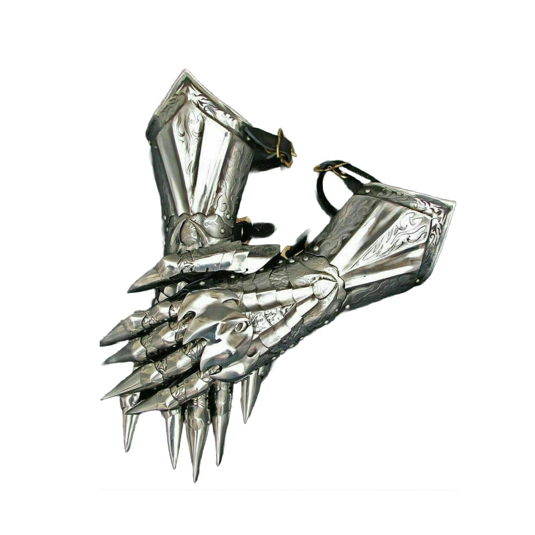 Handcrafted Etched Steel Gauntlet Pair - Medieval Knight Costume - Etsy